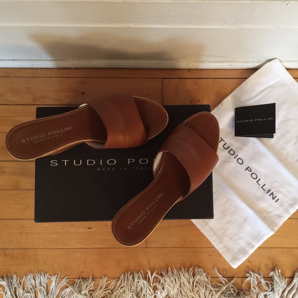 Pollini | Shoes | Pollini Wedge Slide Sandals Size 8 | Poshmark